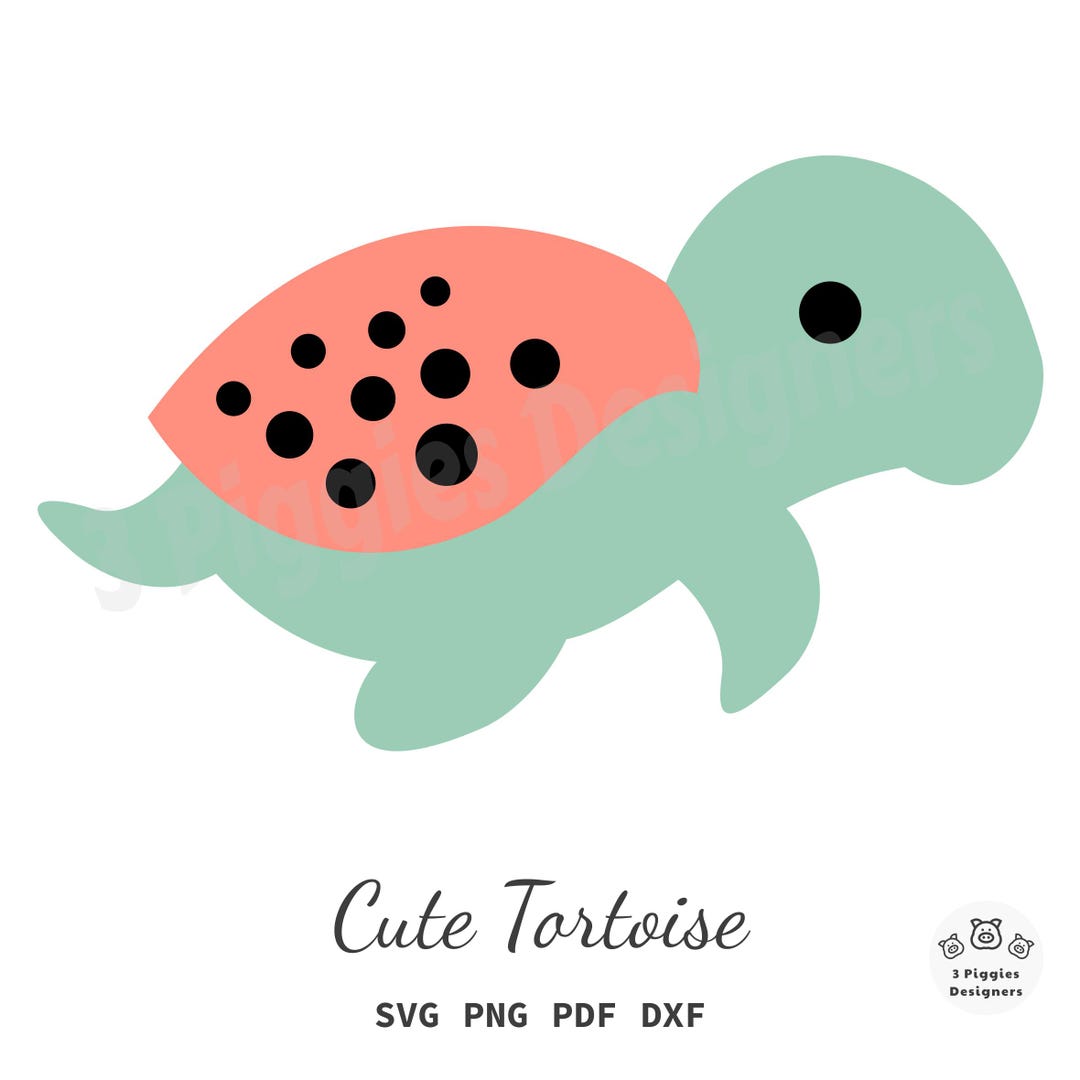 Cute Tortoise SVG • Cut File Png, Dxf, Pdf. Turtle Deign Instant ...