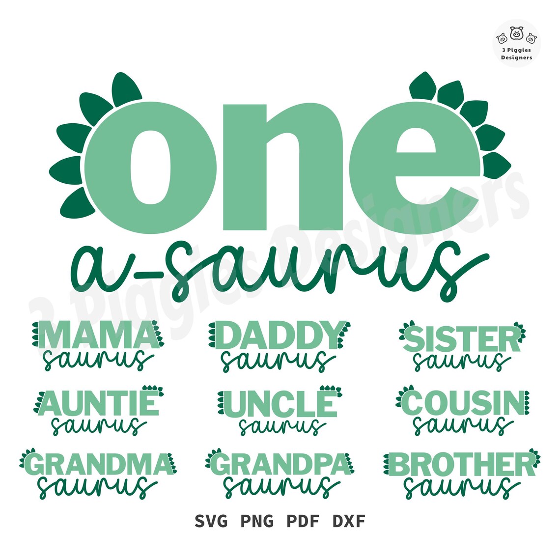 One a Saurus Birthday SVG: Family Dinosaur Design (digital Download) - Etsy