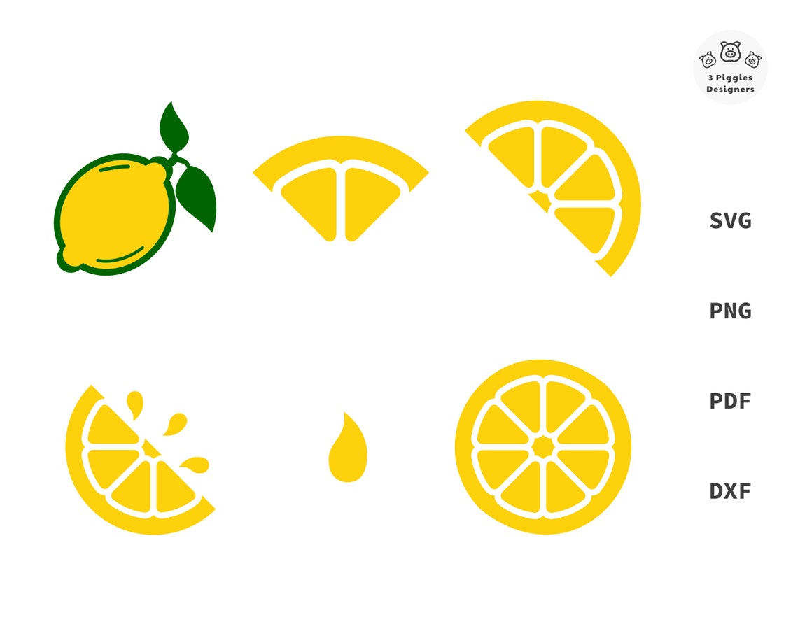 Lemon SVG • Fruit Pdf Png Dxf for Cricut Silhouette Instant Download ...
