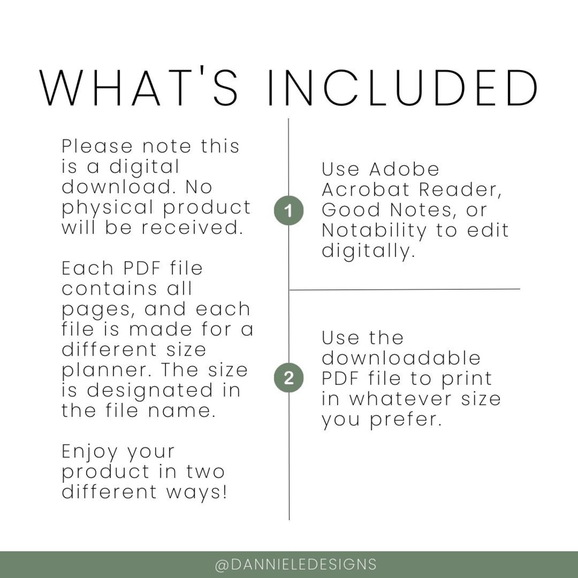 One-page WEEKLY PLANNER in 4 Sizes (A4, A5, Letter, Happy Planner ...