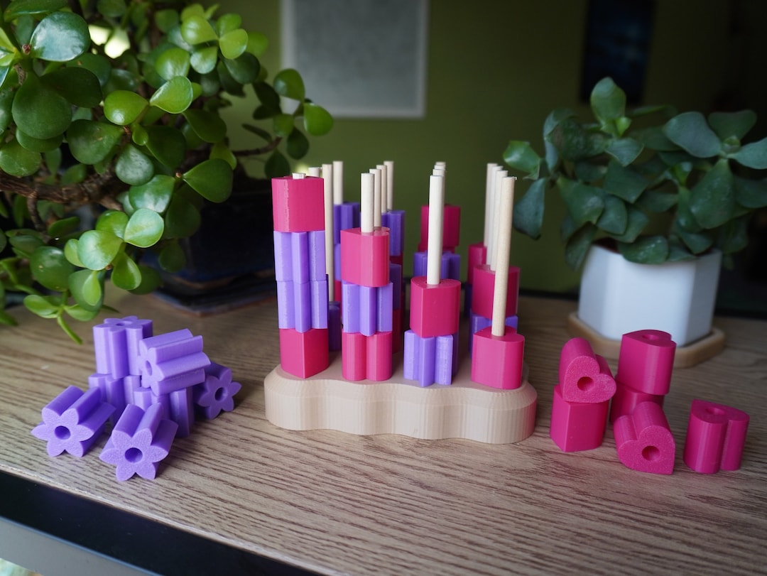 3D Four in a Row Game - Heart and Flower Edition - PLA Bioplastic ...