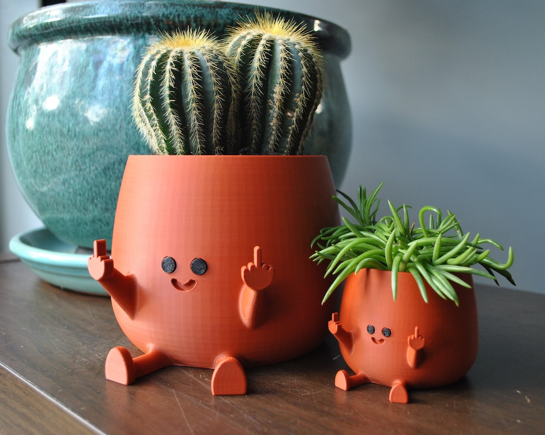 Middle Finger Plant Pot: Terracotta Indoor 3D Printed Planter - Etsy