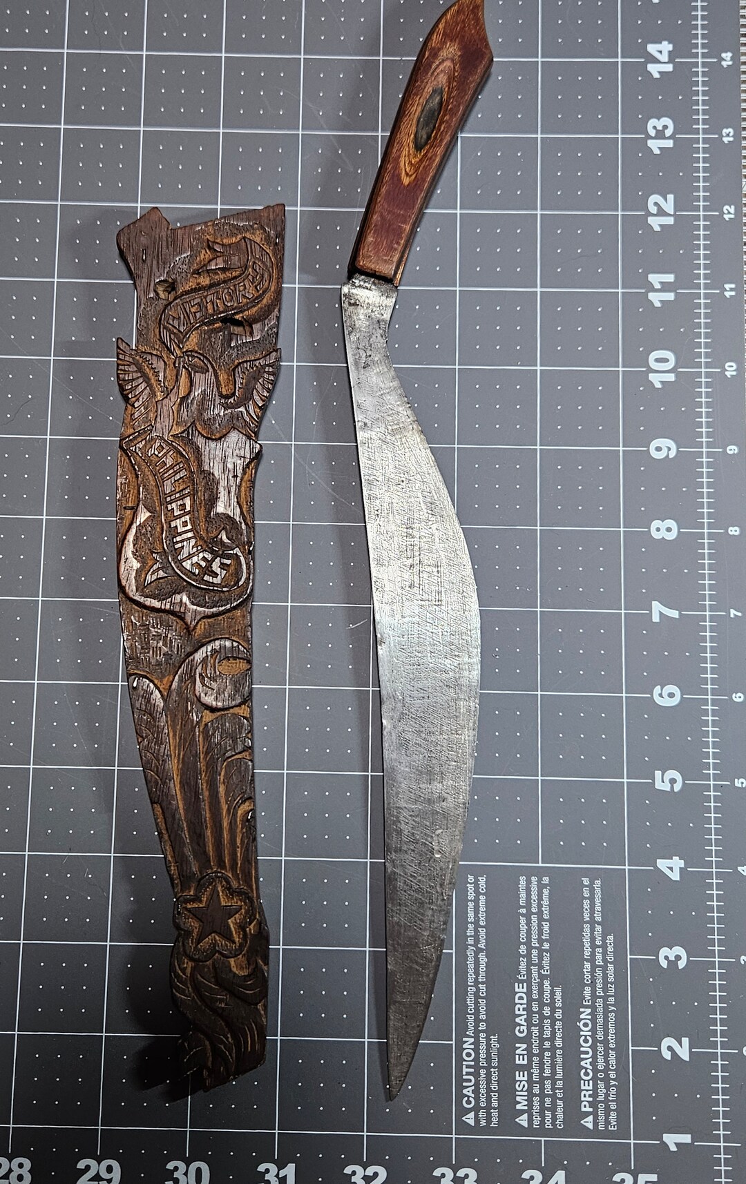 American Trench Art Philippine Half Moon Knife. - Etsy