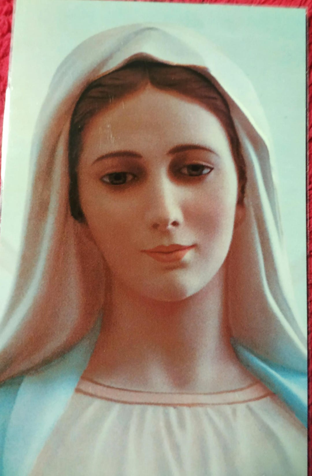 Holy Virgin Mary Print With Prayer, Laminated Religious Print, Virgin ...