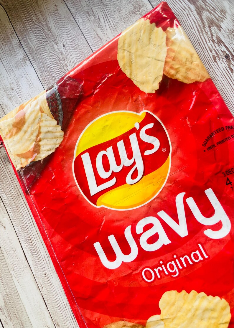 Lay’s Wavy - Chip Bag - Vinyl Zipper Pouch - Re-used Actual Chip Bag ...