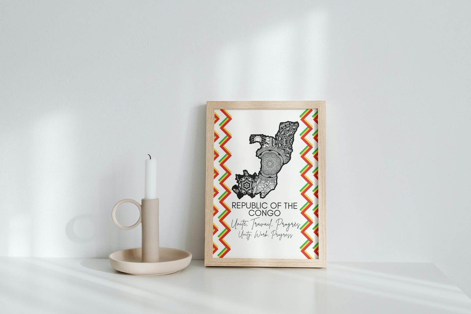 Republic of Congo Wall Art, Printable Congo Map Wall Art, Patriotic ...