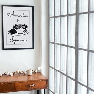 Amala & Egusi Nigerian Wall Art Digital Download, Yoruba Yam Kitchen ...