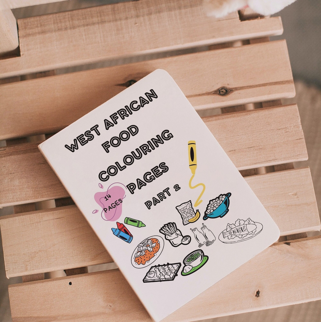 African Food Colouring Pages for Children, Kids Printable Sheets, Cute ...