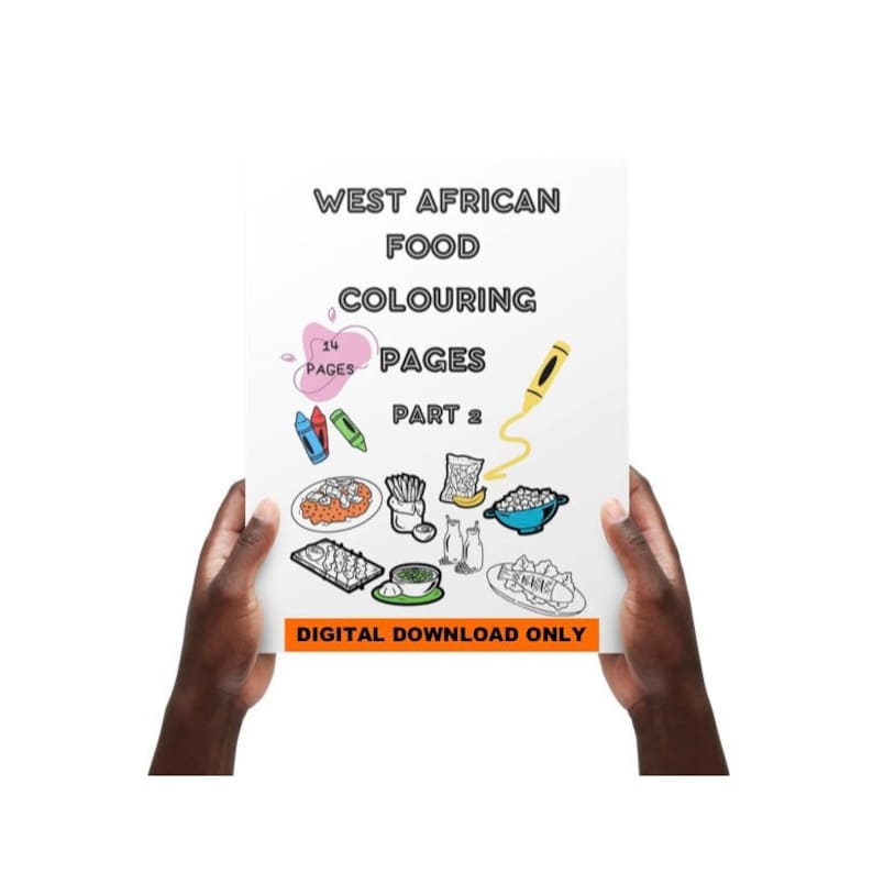 African Food Colouring Pages for Children, Kids Printable Sheets, Cute ...