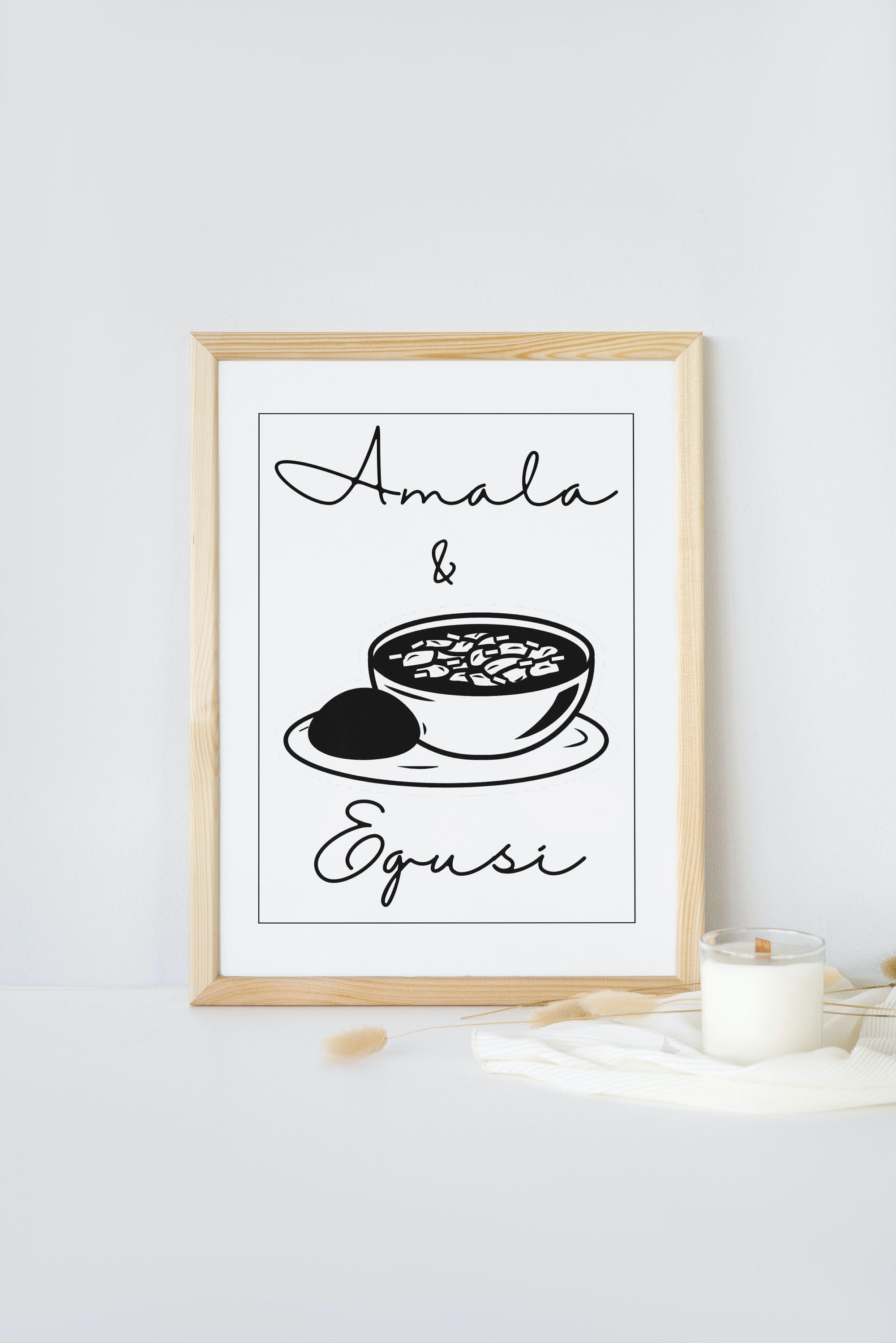 Amala & Egusi Nigerian Wall Art Digital Download, Yoruba Yam Kitchen ...