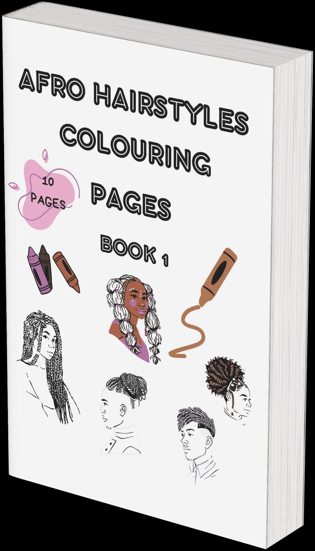 Afro Hair Colouring Pages for Children, Kids Printable Sheets, African ...
