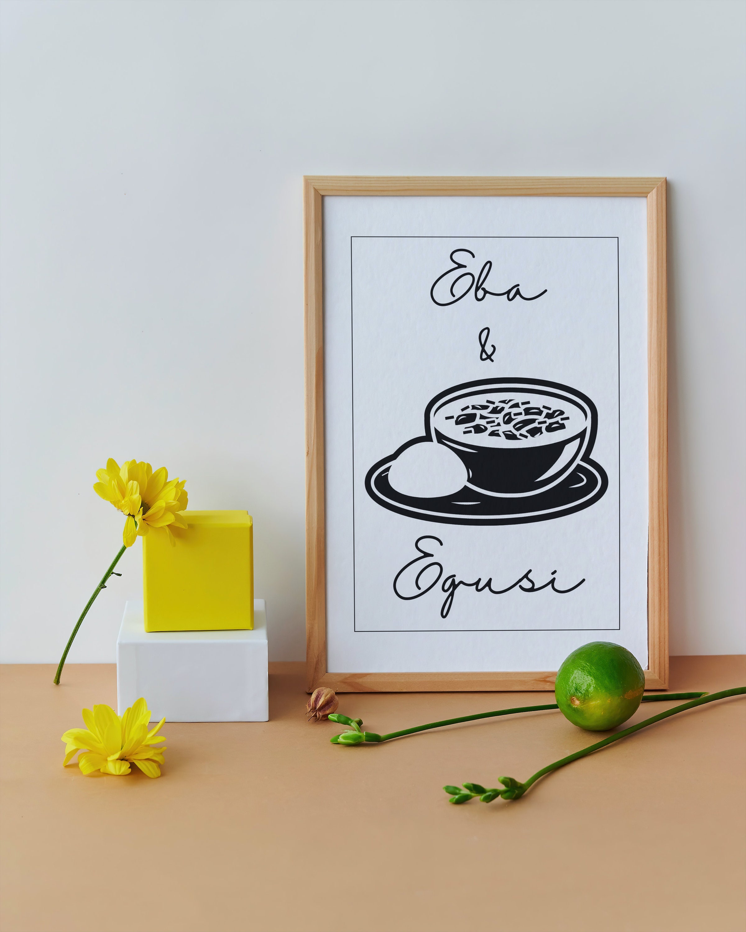 Eba & Egusi Nigerian Wall Art Print, Nigerian Culinary Printable ...
