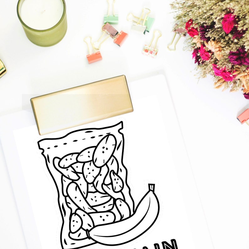 African Food Colouring Pages for Children, Kids Printable Sheets, Cute ...