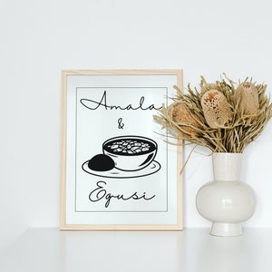 Amala & Egusi Nigerian Wall Art Digital Download, Yoruba Yam Kitchen ...