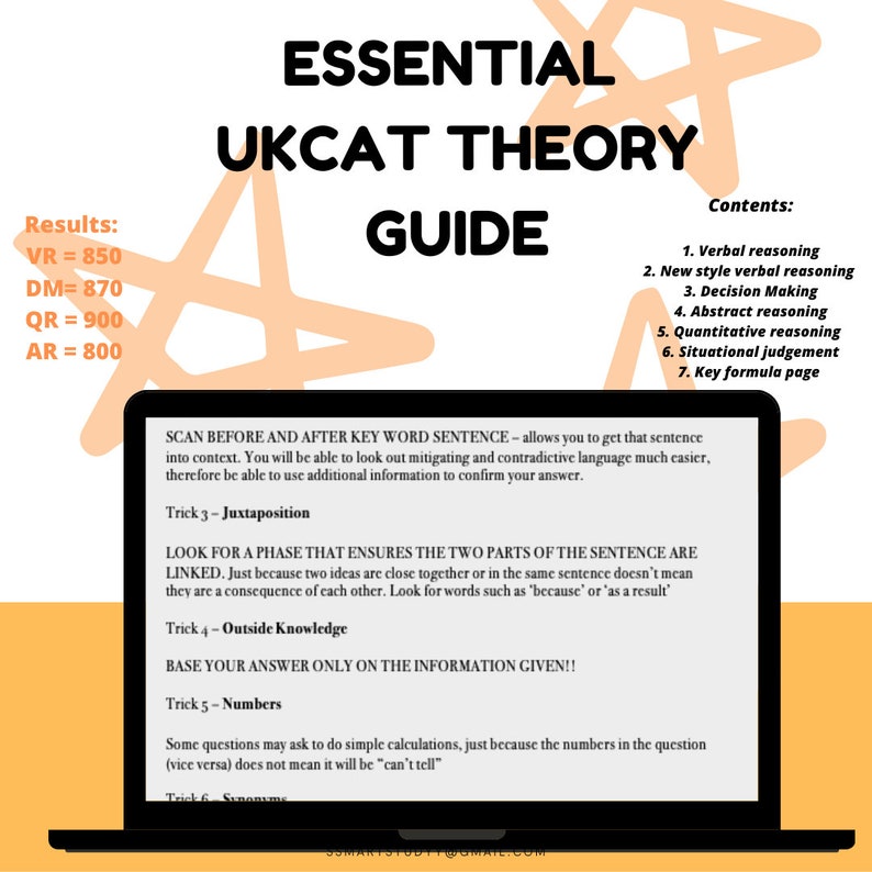 UKCAT Revision Guide Study Hacks Medicine Dentistry University UCAT - Etsy
