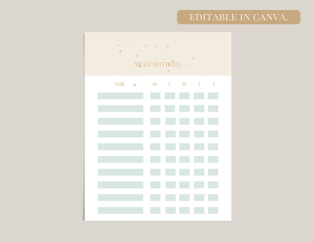 DIGITAL Download|printable Night Routine|daily Routine Checklist|daily ...