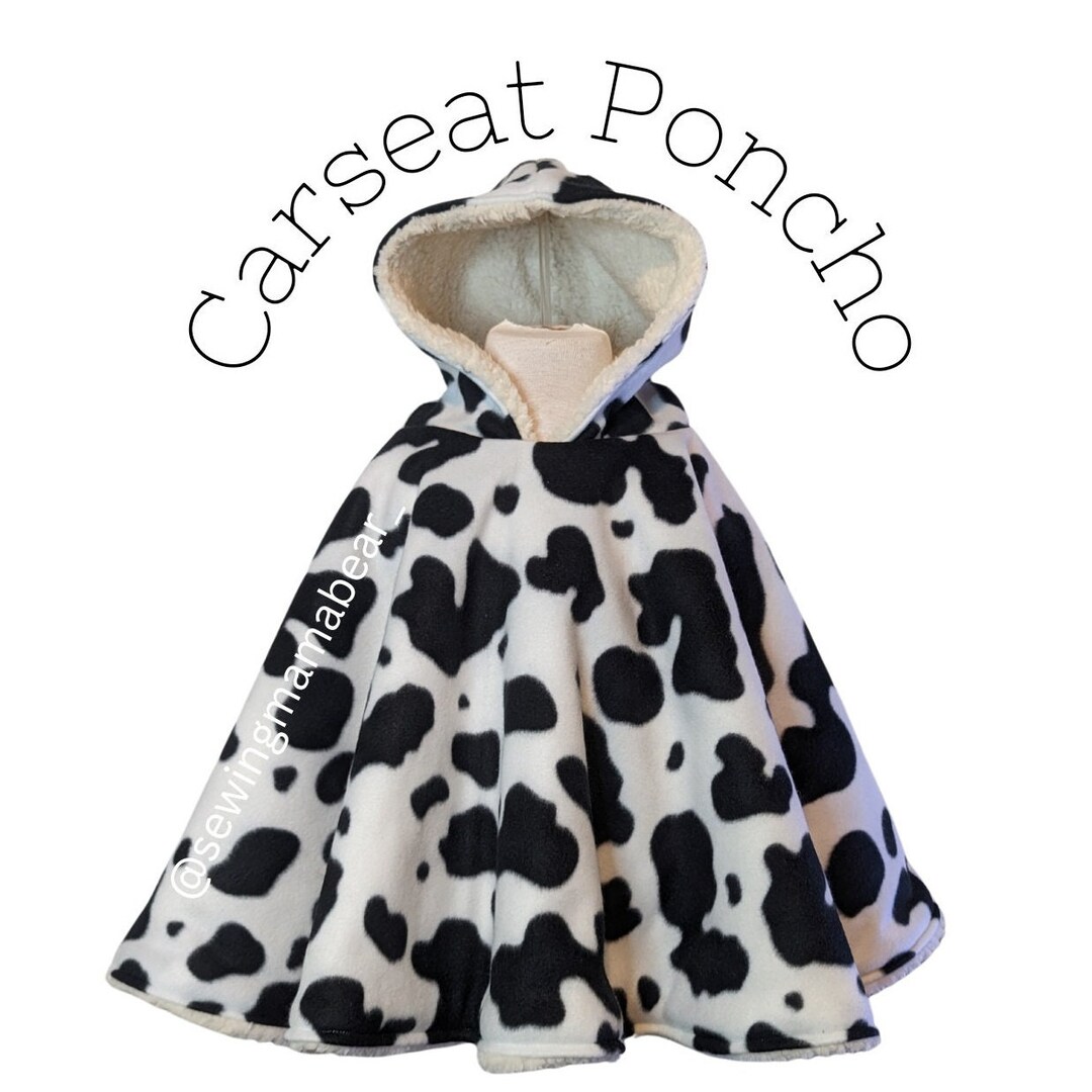 Car Seat Poncho, Cow Print Hooded Poncho, Birthday Gift, Christmas ...
