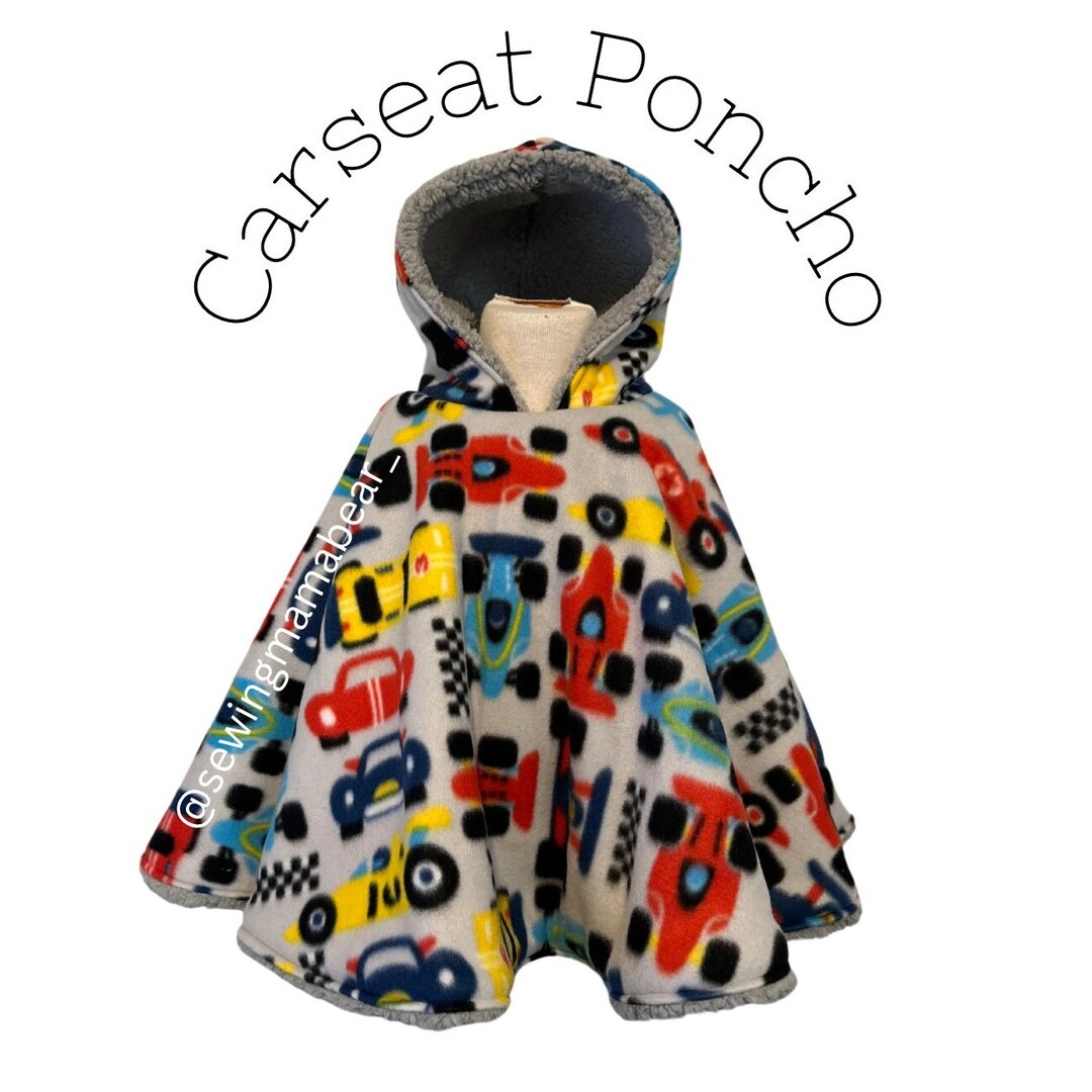 Carseat Poncho, Race Cars Hooded Poncho, Birthday Gift, Christmas ...