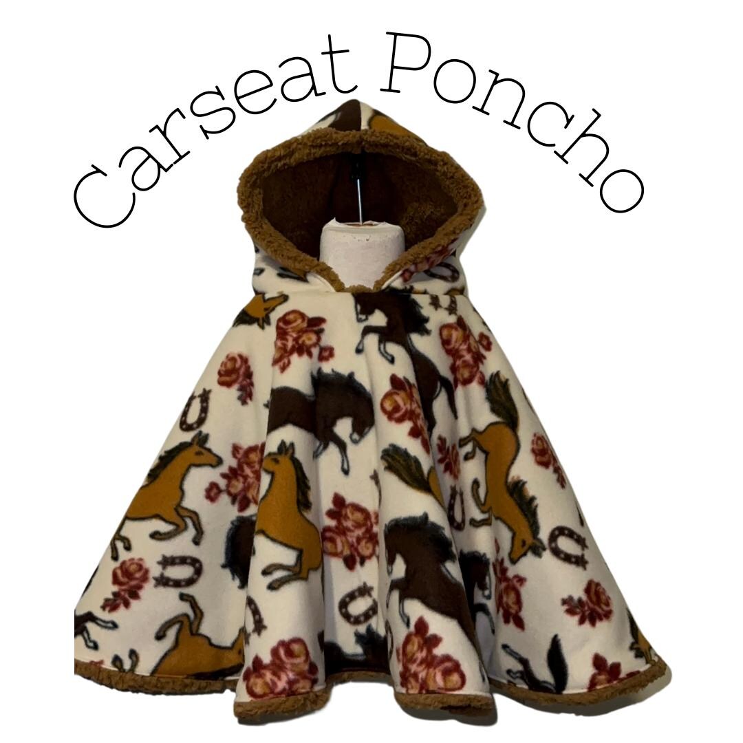 Car Seat Poncho, Horses Hooded Poncho, Birthday Gift, Christmas Present ...