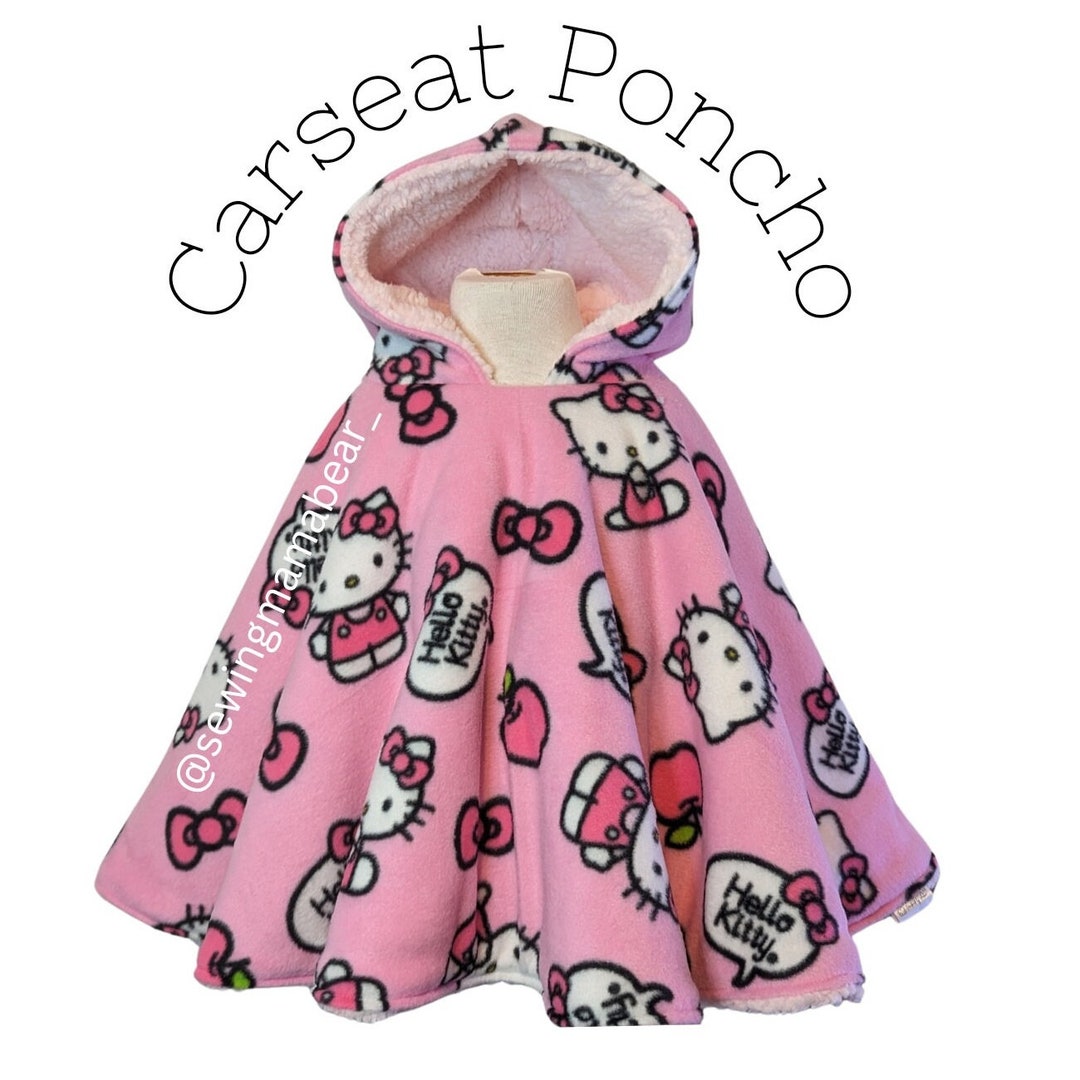 Carseat Poncho Hello Kitty Hooded Poncho Birthday Gift - Etsy
