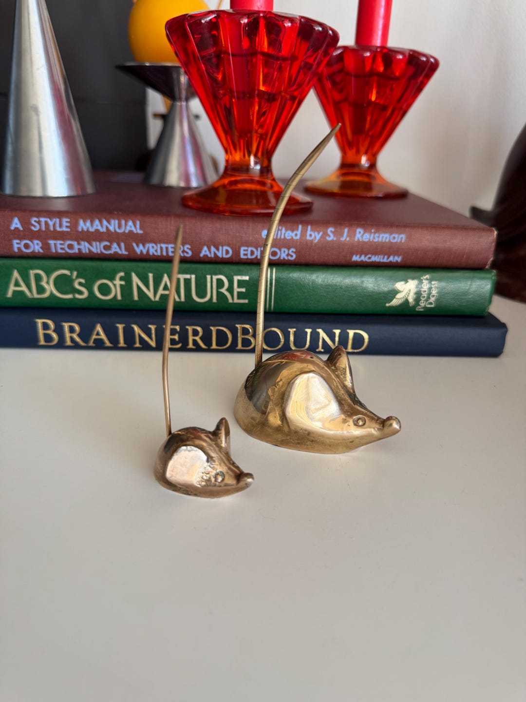 Vintage Solid Brass Mouse Paperweights - Etsy