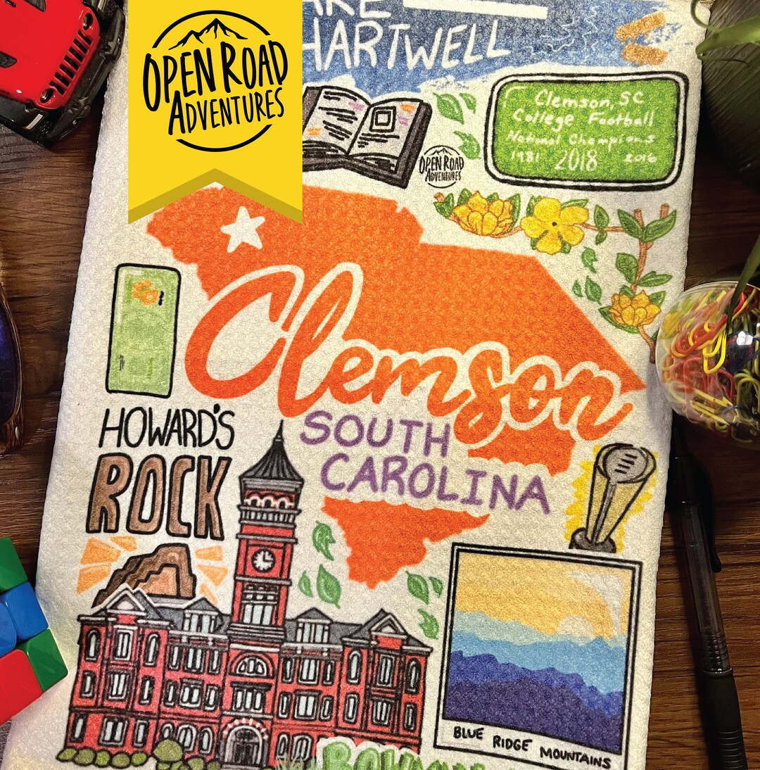 Clemson SC Tea Towel | Clemson Decor | Tiger Town | Clemson Apparel ...