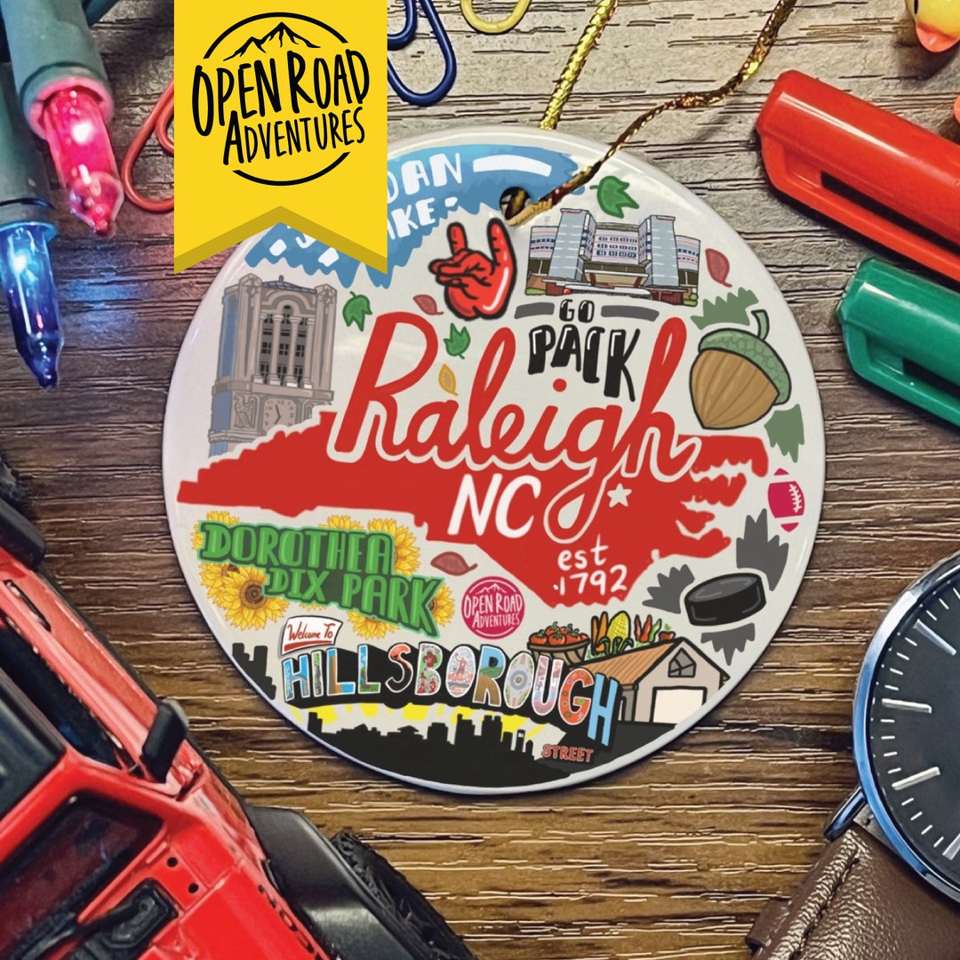 Raleigh Nc Ornament Hockey Nc State Inspired Wolfpack Inspired North Carolina Charlotte