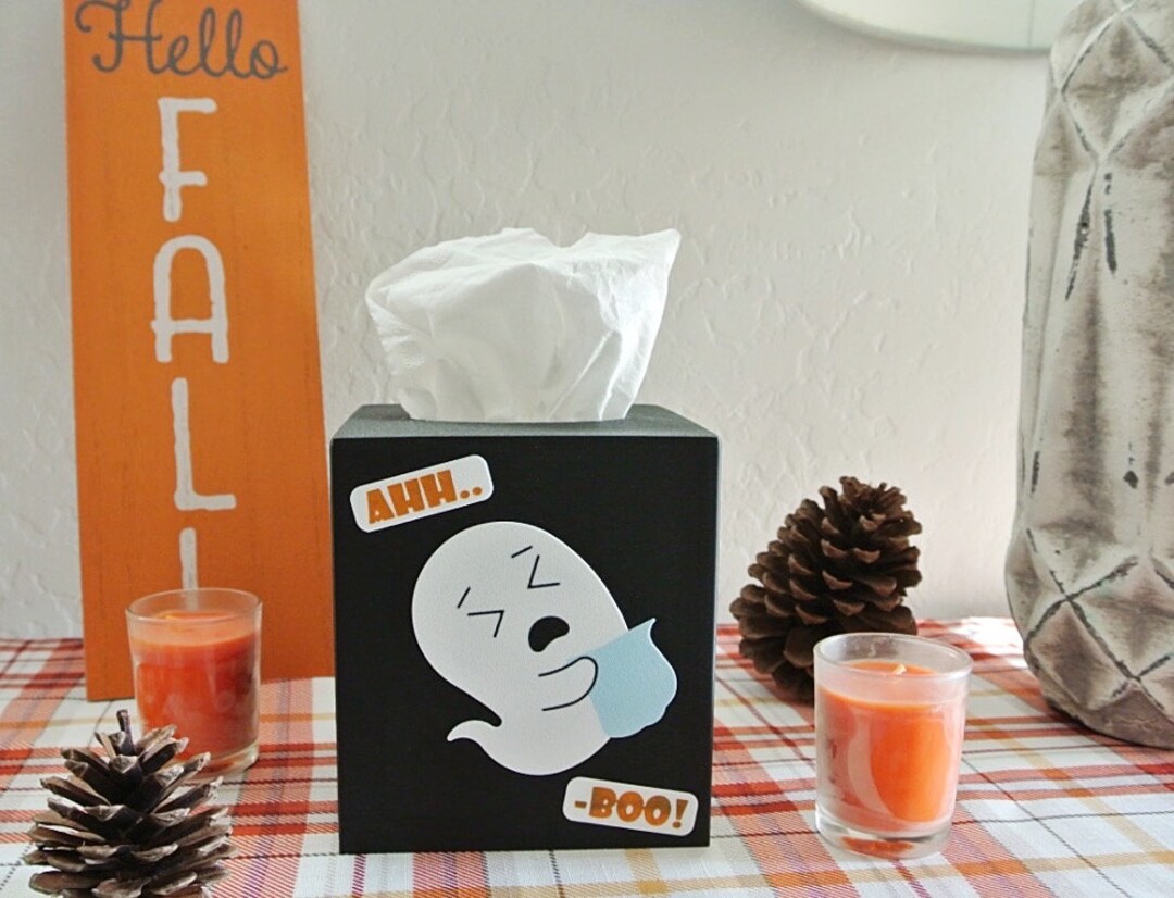 Halloween ahh-boo Tissue Box Cover With Cute Ghost - Etsy