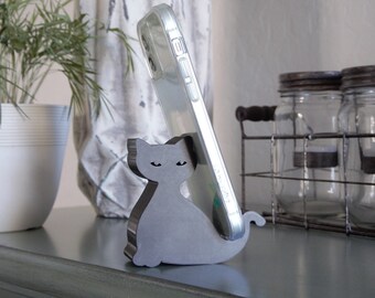 Cat Phone Stand Wood Phone Stand Cell Phone Holder Gift for Kids iPhone ...