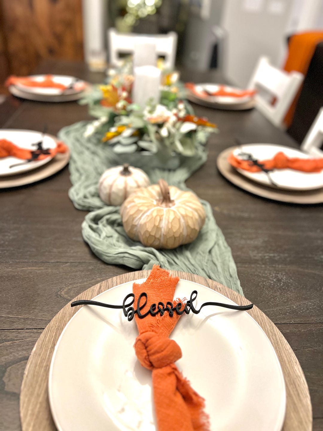 Give Thanks Table Setting Décor - Set of 4 Pieces, “thankful, Grateful ...