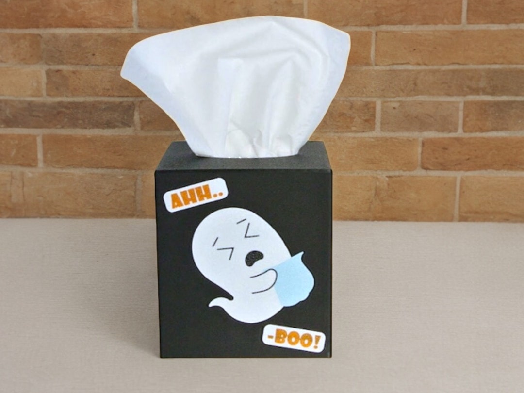 Halloween “ahh-boo” Tissue Box Cover With Cute Ghost, Halloween Decor ...