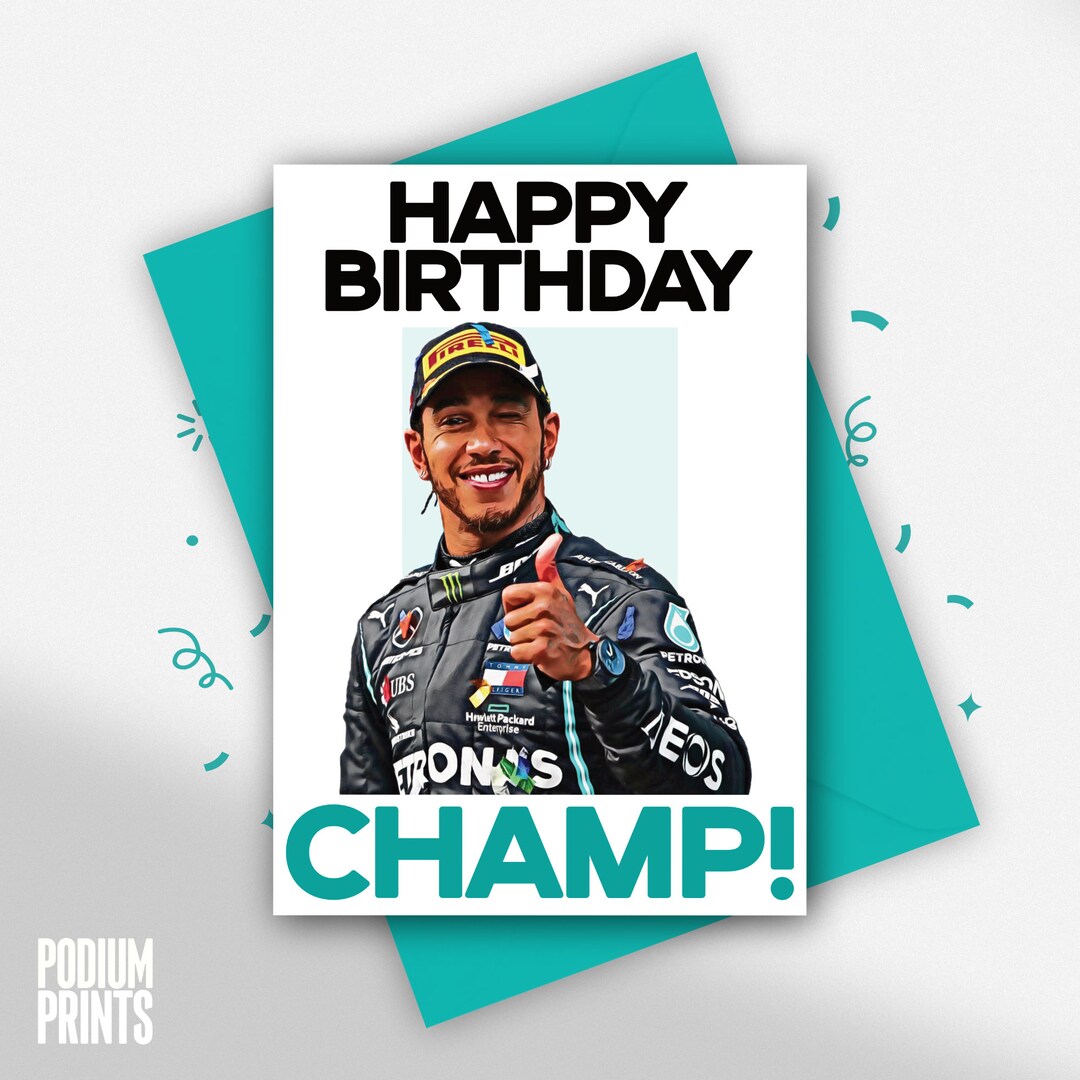 Lewis Hamilton Birthday Personalised Formula 1 Card Mercedes - Etsy