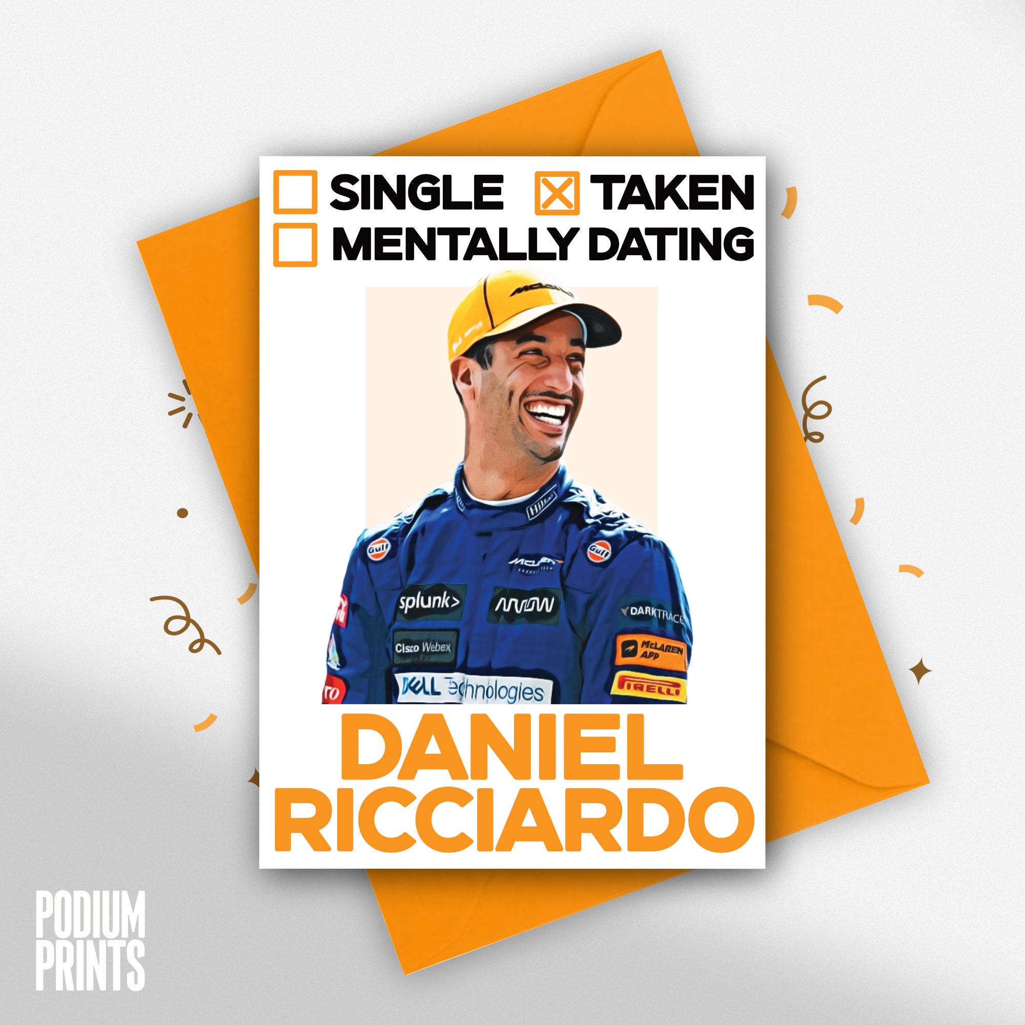 Daniel Ricciardo Birthday Card Mclaren F1 Grand Prix - Etsy