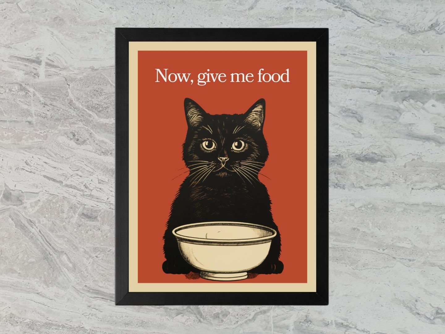 Soviet Cat Poster - Funny Cat Wall Art "now, Give Me Food", Perfect for ...