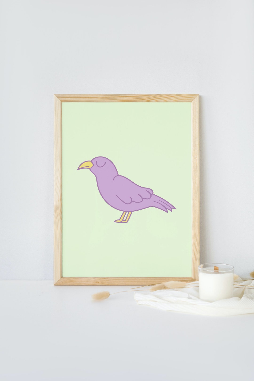 Crow Pastel Witch Wall Art - Etsy