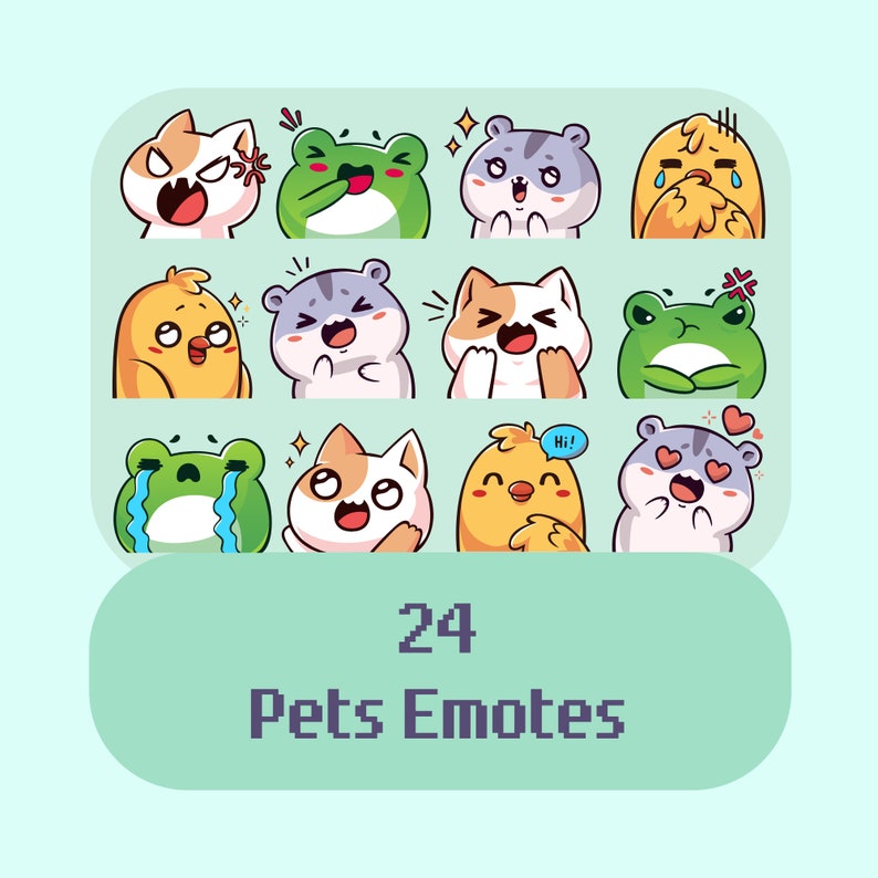 48 Tiktok & Twitch Gamer's Emotes Canva Template - Etsy