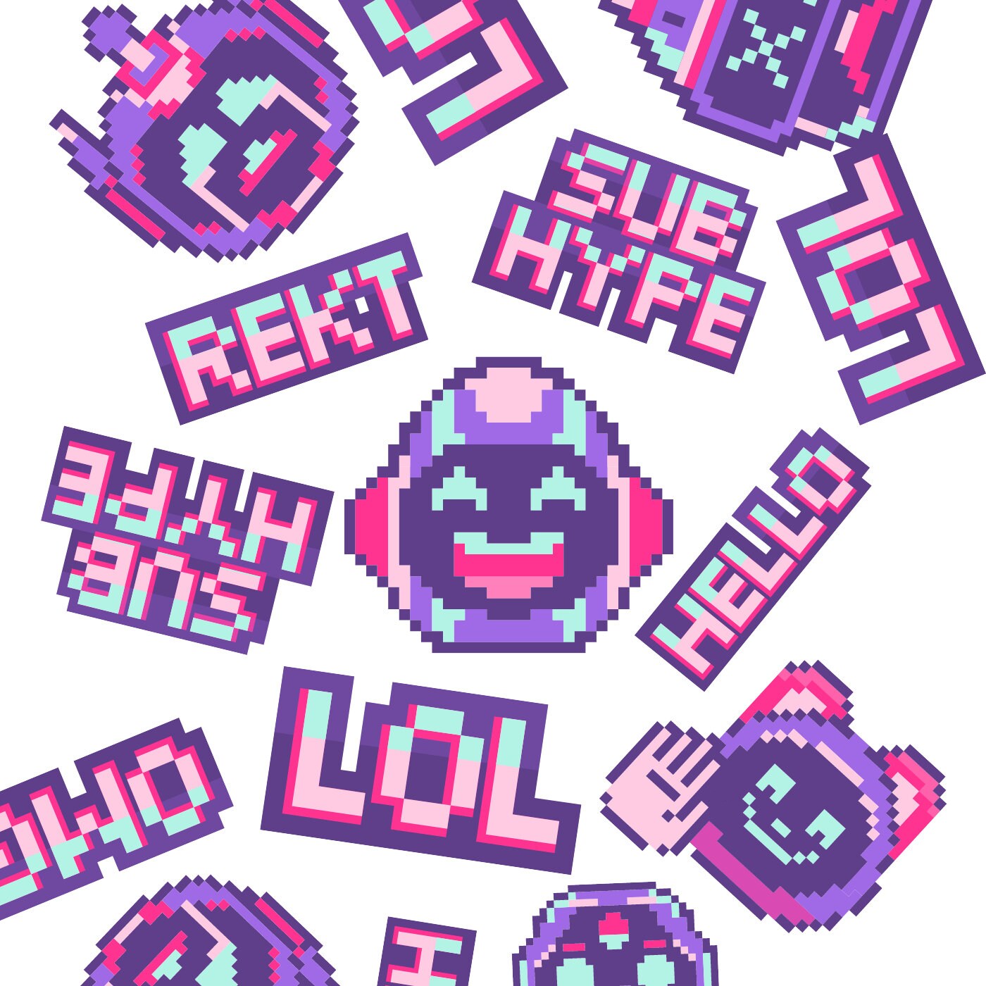12 Tiktok & Twitch Pixel Robots Emotes for Subscribers Canva Template ...