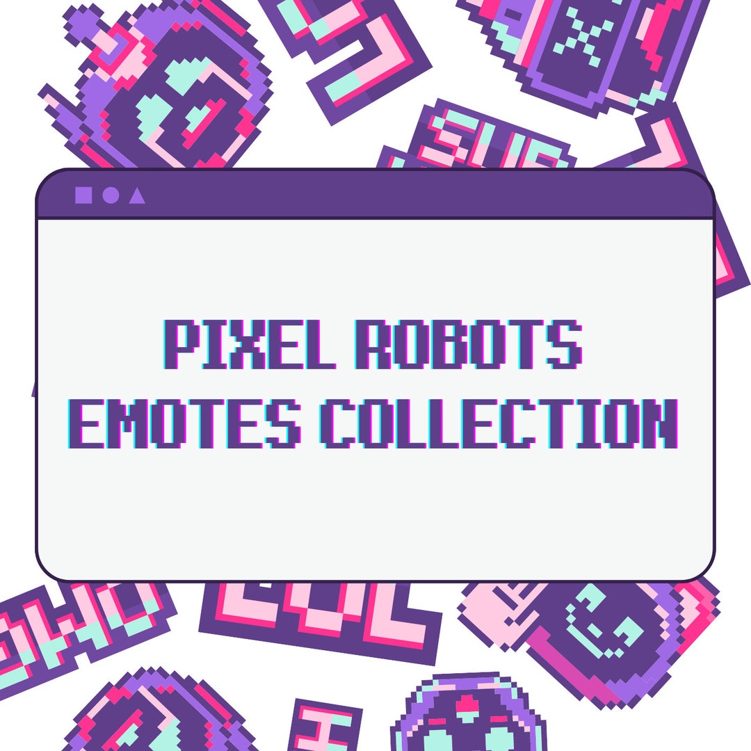 12 Tiktok & Twitch Pixel Robots Emotes for Subscribers Canva Template ...