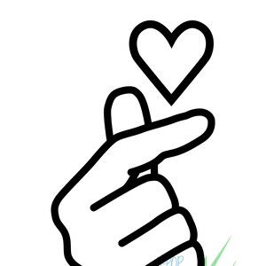 K-pop Finger Heart: Right Hand - Etsy