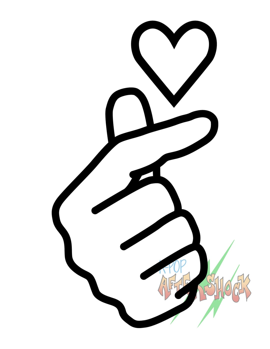 K-pop Finger Heart: Right Hand - Etsy
