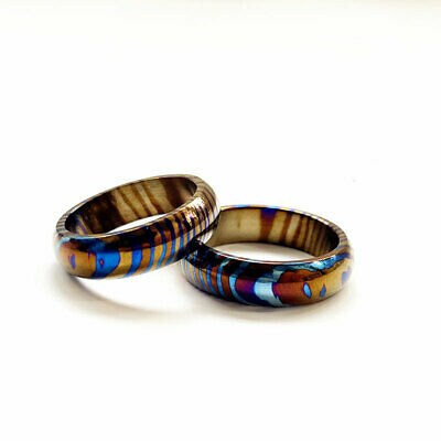 Timascus Ring Bevelled Custom Handmade, Mokuti Ring, Wedding Band ...