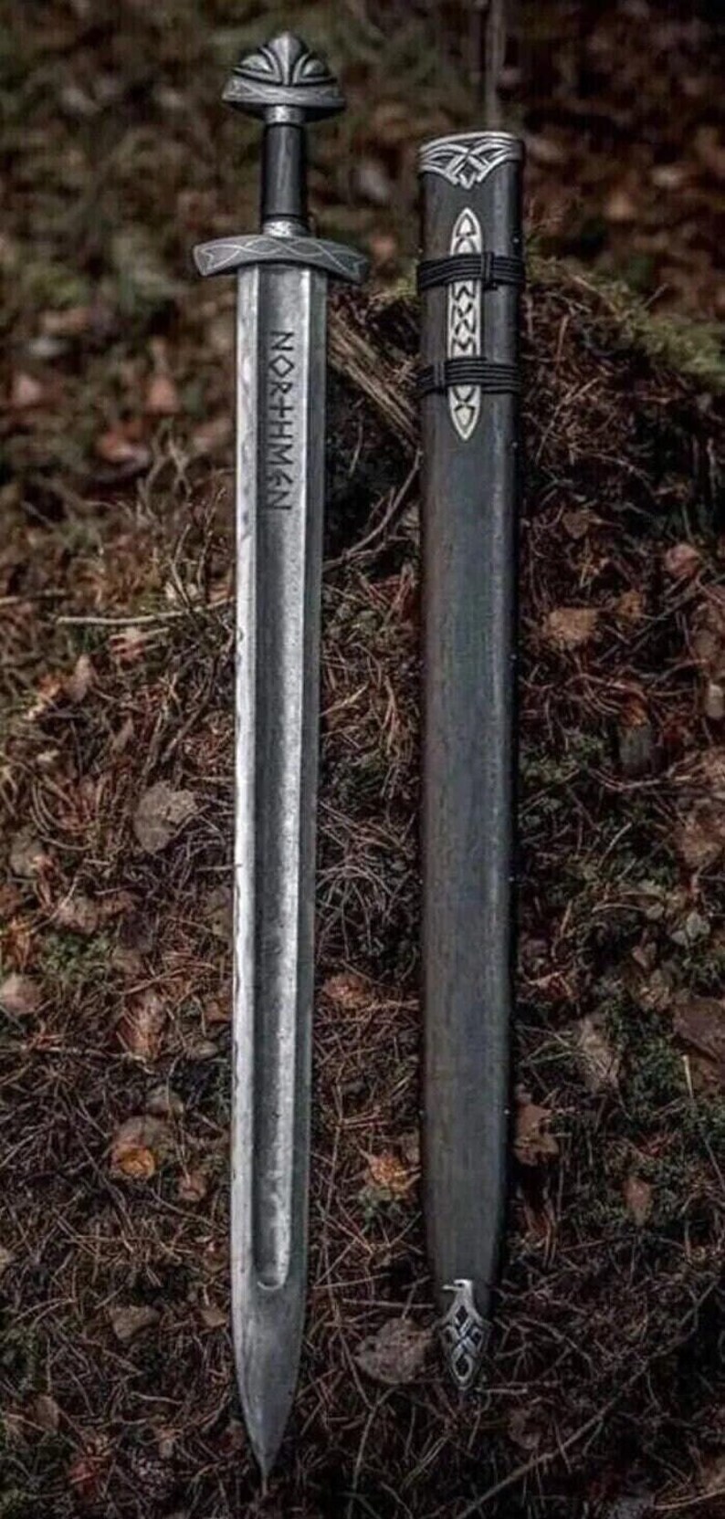 Damascus Stainless Steel Viking Sword With Sheath - Etsy