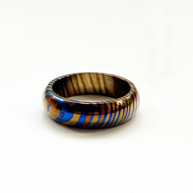 Timascus Ring Bevelled Custom Handmade, Mokuti Ring, Wedding Band ...