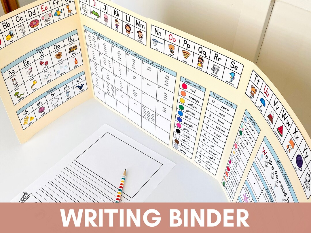Printable Literacy Writing Folder With Alphabet Vowels Digraphs High ...