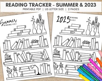 Printable Reading Log Book Tracker - Etsy