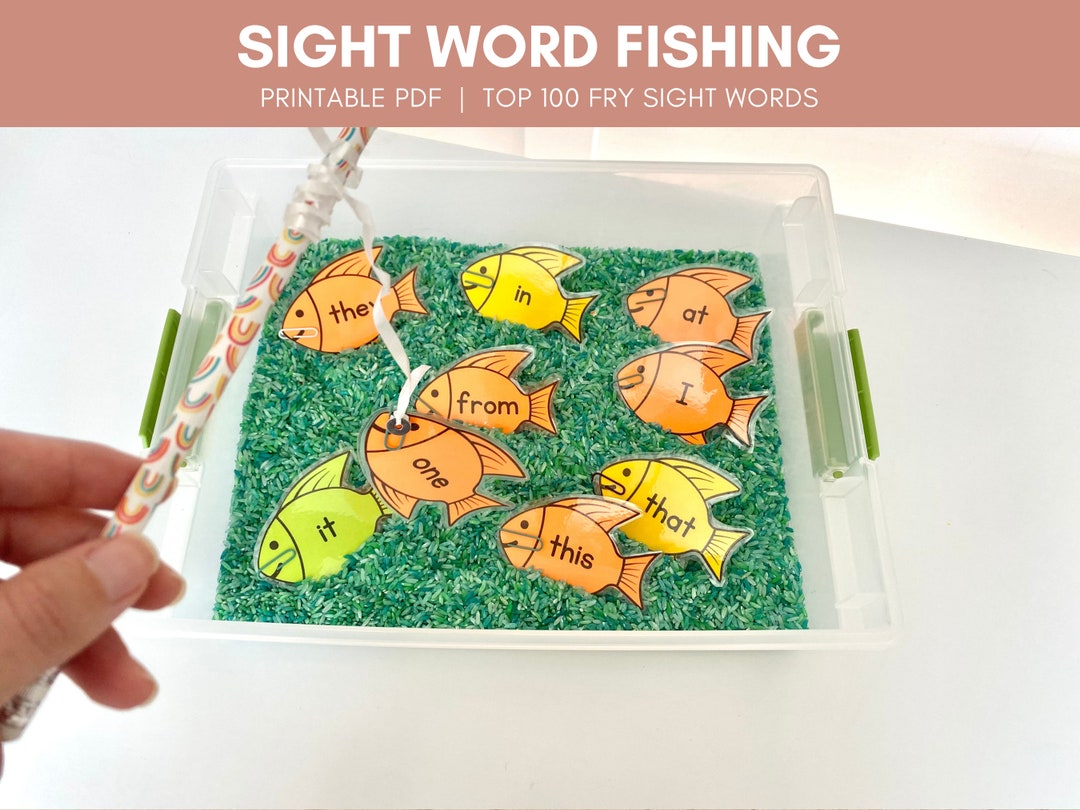 Printable Sight Word Fishing Game for Kindergarten First Grade - Etsy