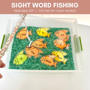 Printable Sight Word Fishing Game for Kindergarten First Grade - Etsy