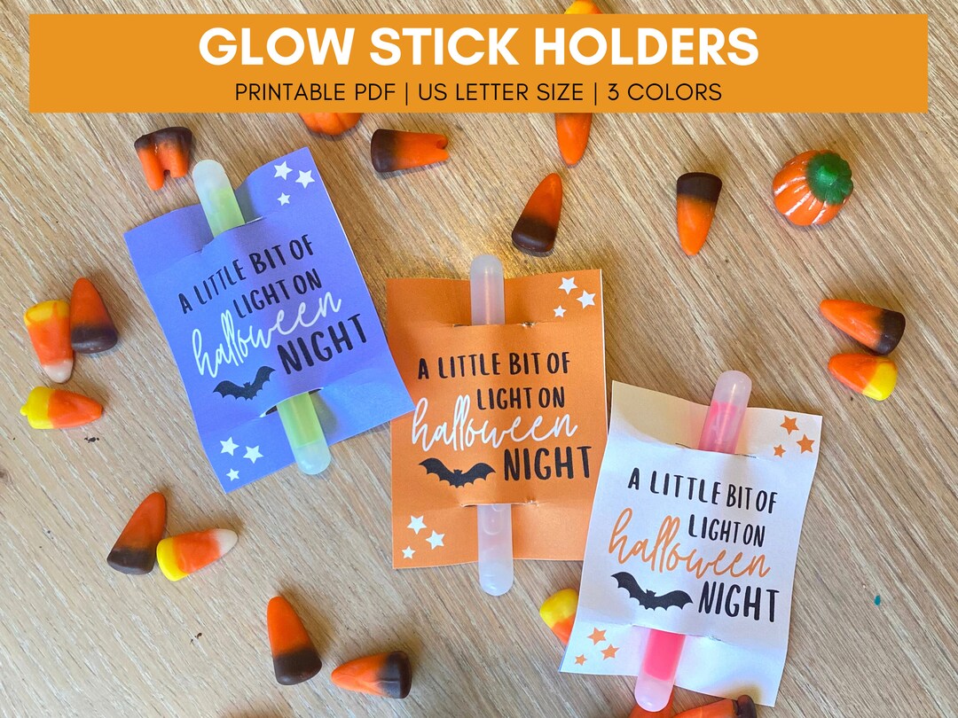 Printable Halloween Glow Stick Holder Gift and Favor for Teachers ...