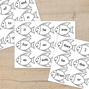 Printable Sight Word Fishing Game for Kindergarten First Grade - Etsy