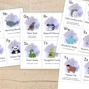 Mindfulness Alphabet Animal Cards, Affirmations for Kids, Preschool ...
